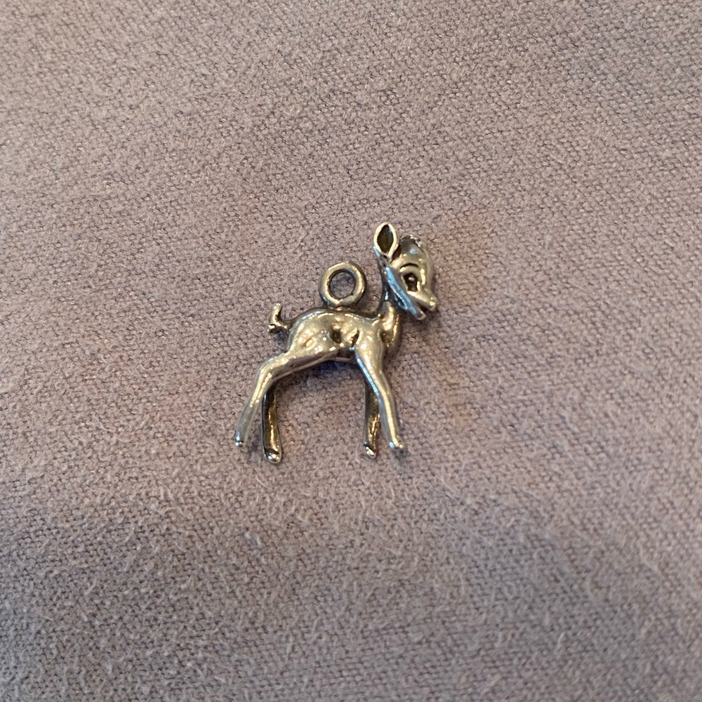Vintage Sterling Silver .75” 3d Disney Bambi Charm - Gem